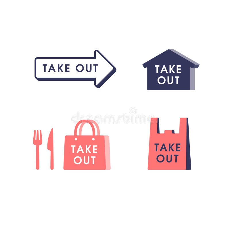 Takeout Icon, Supermarket and Shopping Mall Related Vector Stock Vector ...