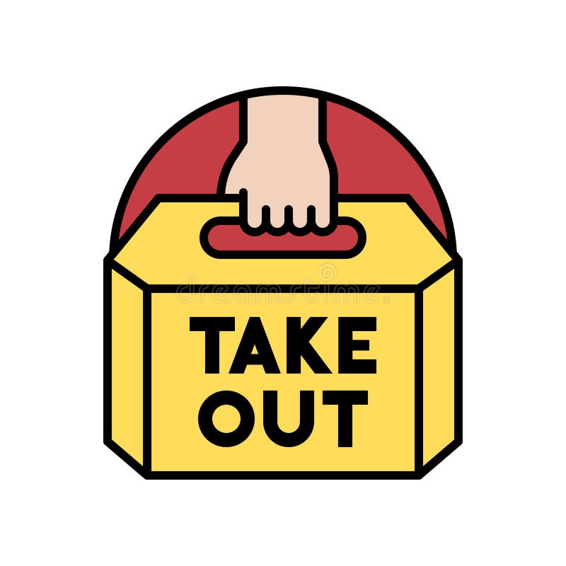 Takeout or Takeaway Food Icon Stock Vector - Illustration of food ...