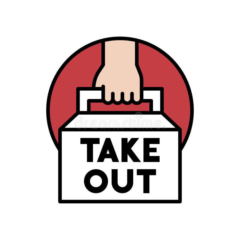 Takeout or Takeaway Food Icon Stock Vector - Illustration of lunch ...