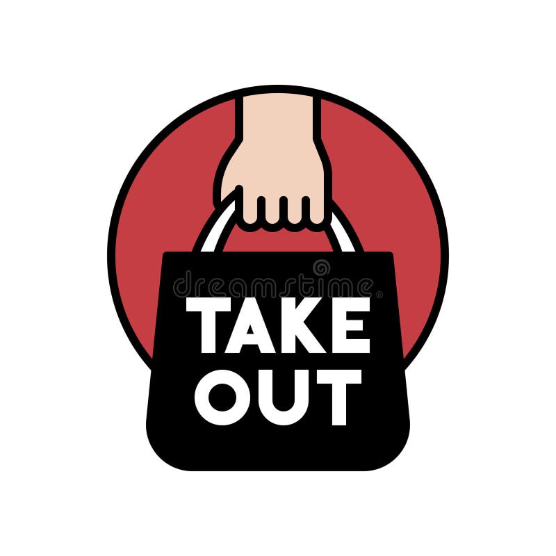 Takeaway and Food Delivery Frame. Hand Drawn Vector Illustration on ...