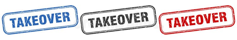 Takeover Square Isolated Sign Set. Takeover Stamp Stock Vector ...