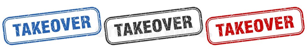 Takeover Square Isolated Sign Set. Takeover Stamp Stock Vector ...