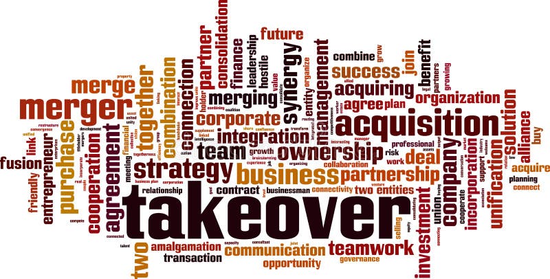 Takeover word cloud stock vector. Illustration of concept - 187657850