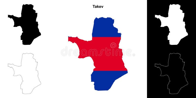 Takev outline map stock vector. Illustration of province - 323759622