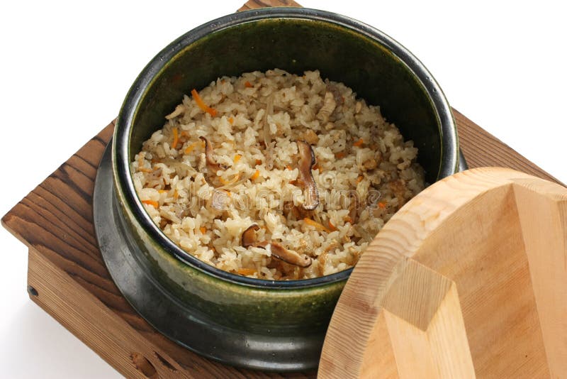 Takikomi Gohan , Japanese Mixed Rice Stock Image - Image of burdock ...