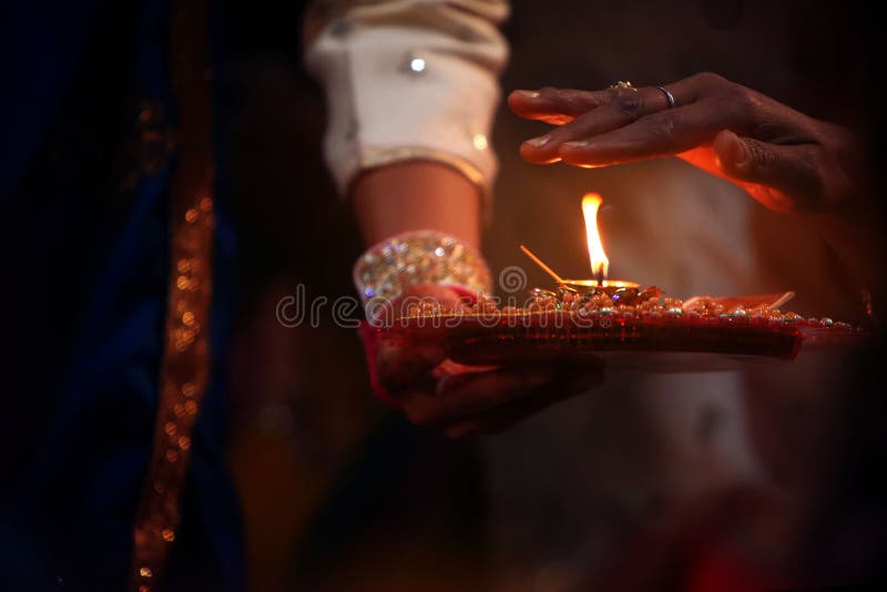 Taking Blessings from Holy Flame Stock Image - Image of holy, ceremony ...