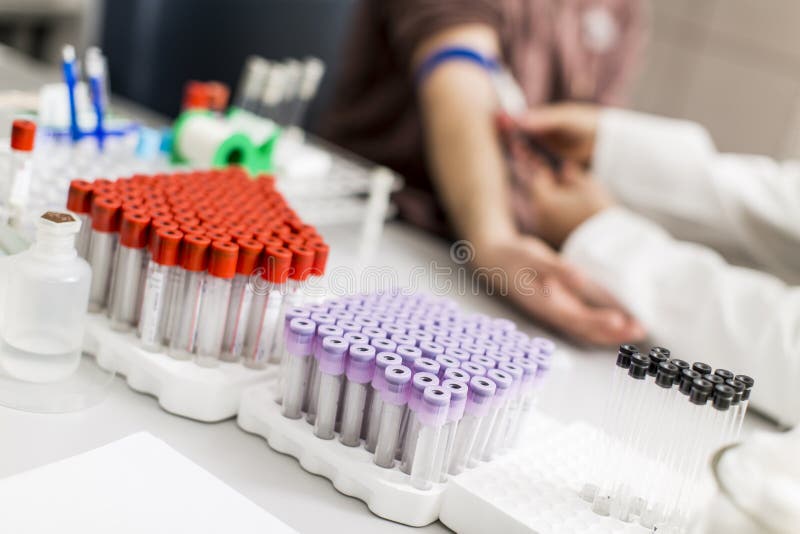 Taking blood in laboratory stock photo. Image of analysis - 59004388