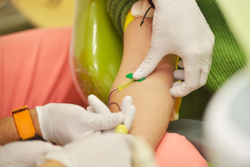 Taking a Blood Sample from Patient Stock Photo - Image of examination ...