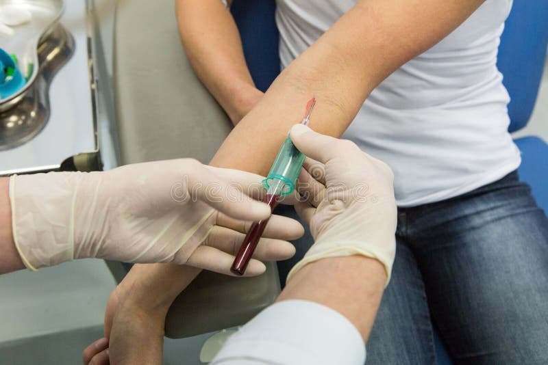 Hands and Test Tube Full of Blood Stock Image - Image of patient ...