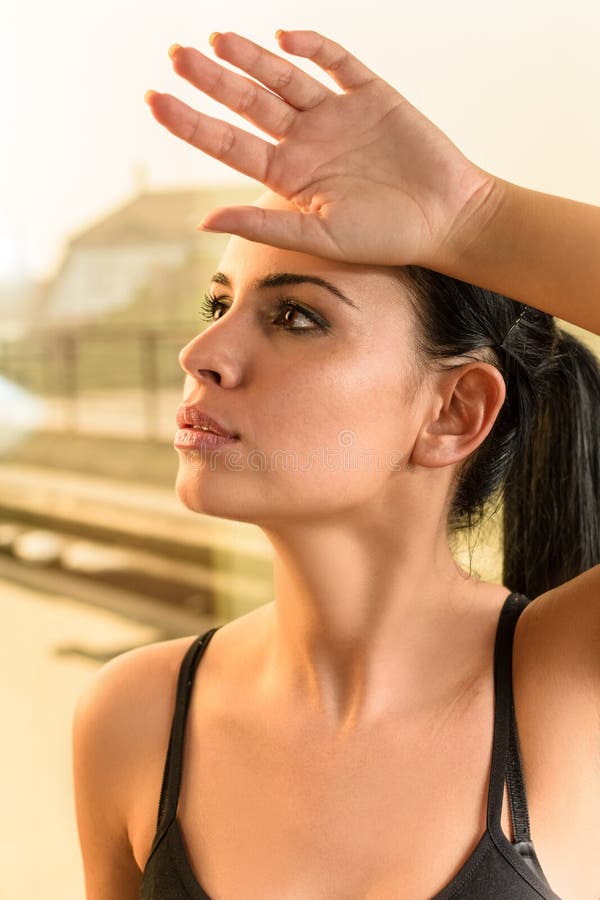 Taking a Break after Workout Stock Image - Image of vitality, beauty ...