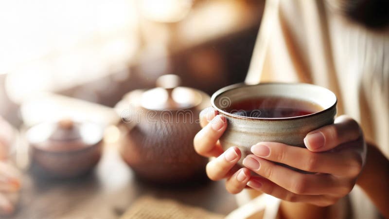 Taking a Breather Over a Cup of Tea. Stock Footage - Video of drink ...