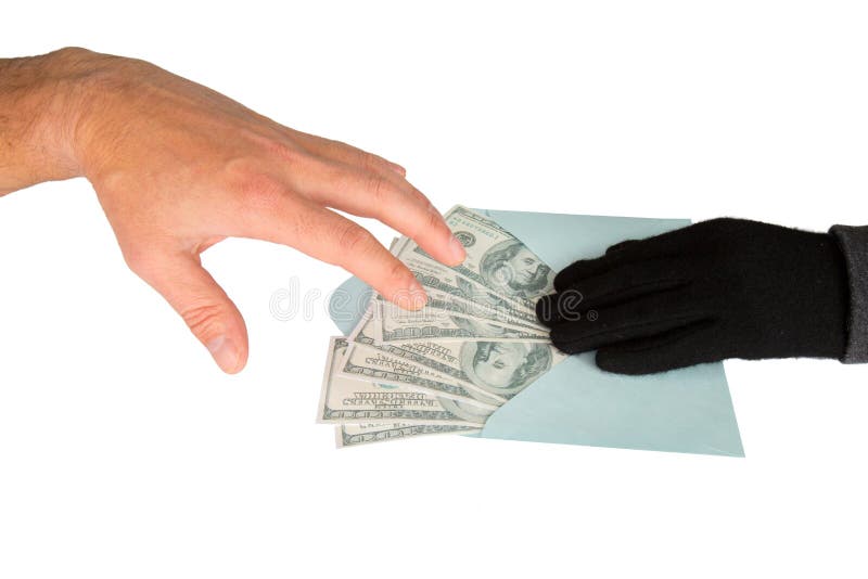 Taking the bribe stock photo. Image of steal, thief, black - 66915328