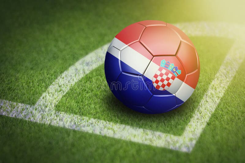 Taking a Corner with Croatia Flag Soccer Ball Stock Illustration ...