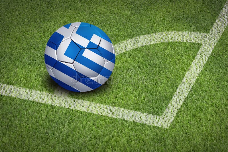 Taking a Corner with Greece Flag Soccer Ball Stock Illustration ...