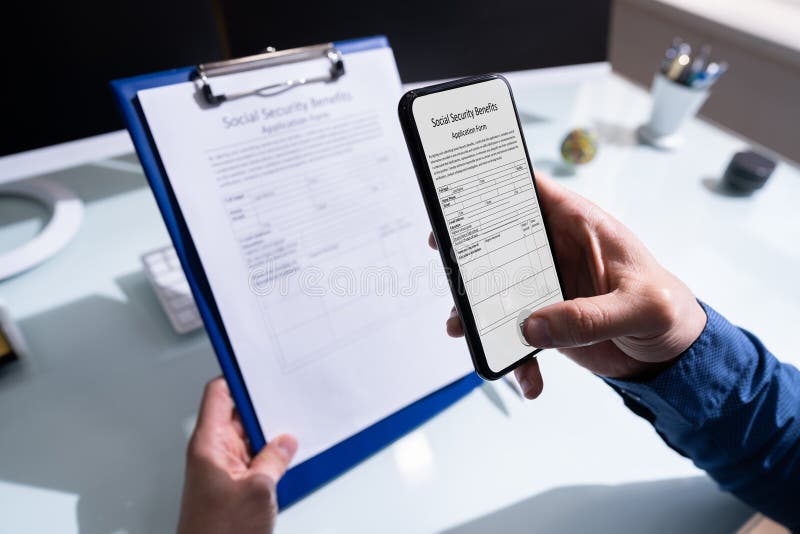 Taking Document Picture Using Phone Stock Photo - Image of office, male ...