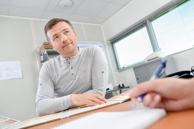Taking Down Notes during Meeting Stock Photo - Image of businessman ...