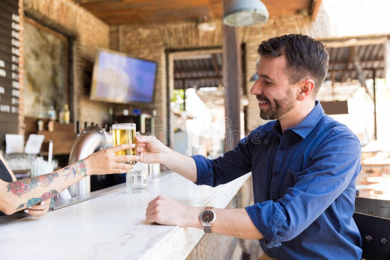 Taking Full Advantage of Happy Hour Stock Image - Image of leisure ...