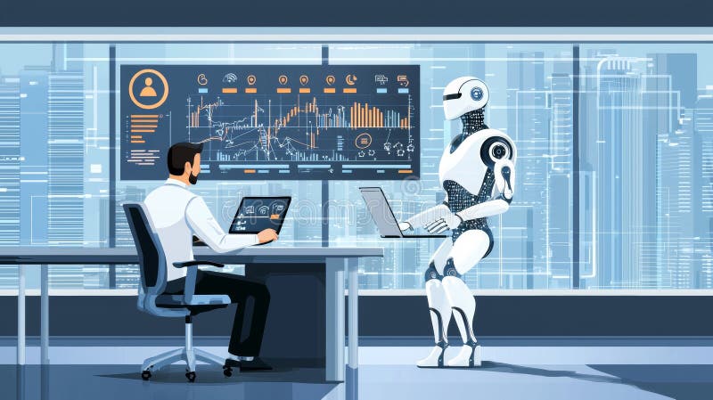 Taking Job Stock by Robot Vs. Human Resources Stock Photo - Image of ...