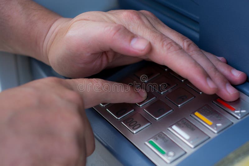 Withdraw money from ATM stock photo. Image of card, human - 115534426