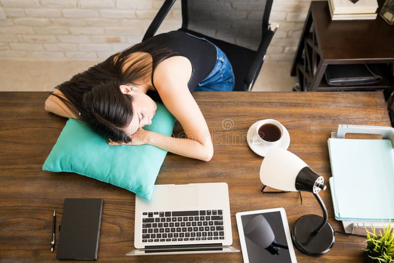 Taking a nap on desk stock image. Image of home, indoor - 122924295