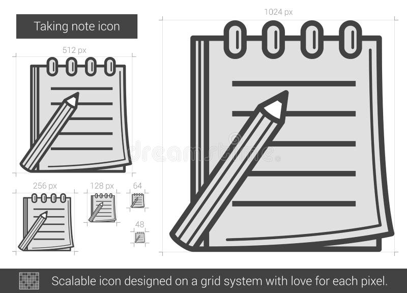 Taking note line icon. stock vector. Illustration of abstract - 83303737
