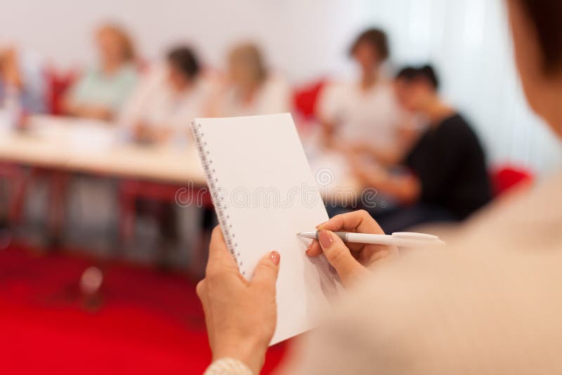 Taking Notes on Business Meeting Stock Photo - Image of indoors, event ...
