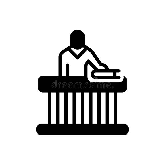 Black Solid Icon for Taking Oath, Oath and Justice Stock Illustration ...