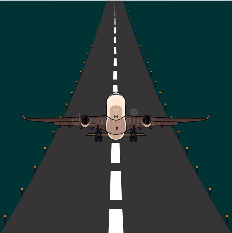 Taking Off Air Plane from Airport Vector Illustration Stock Vector ...