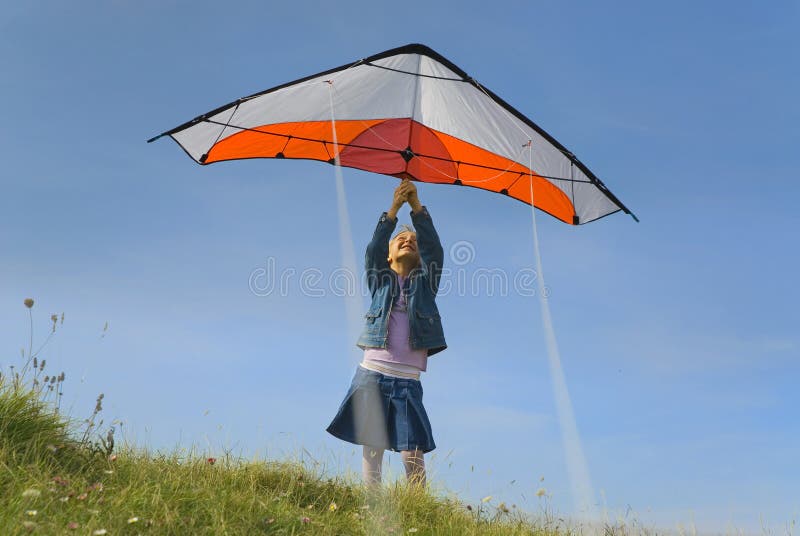 Taking off the kite stock photo. Image of climbing, blowing - 3415896