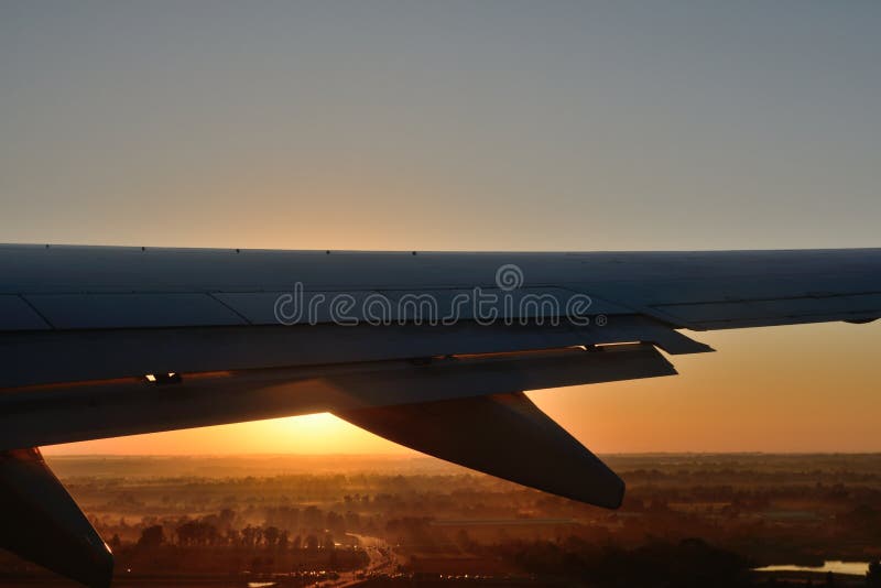 Taking off a sunrise stock photo. Image of travel, view - 42432830