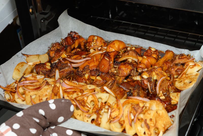 Taking Out Fresh Chicken Meat with Onion Stock Photo - Image of taking ...