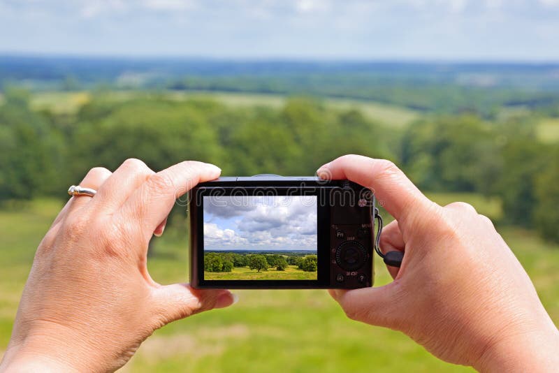 Taking a Photo with a Compact Camera Stock Photo - Image of composing ...