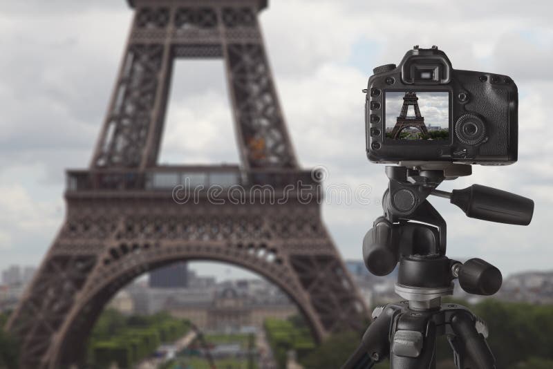 Taking Picture of Eiffel Tower in Paris Stock Photo - Image of french ...