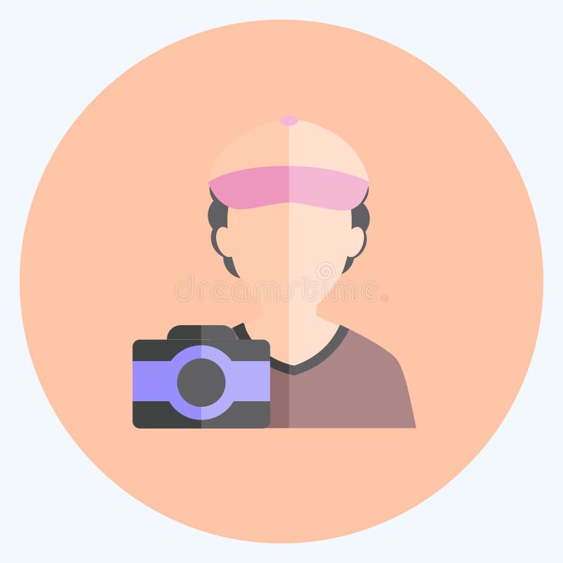 Taking Picture Icon in Trendy Flat Style Isolated on Soft Blue ...