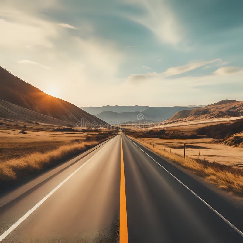 Taking Picture of Road Landscape - Generated by Ai Stock Illustration ...