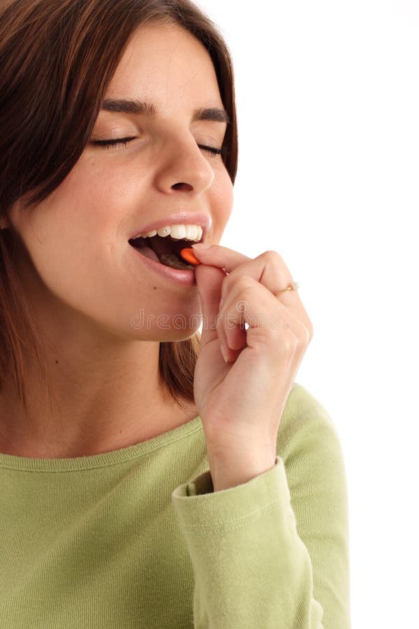 Taking a pill stock photo. Image of pose, disease, feeling - 821554