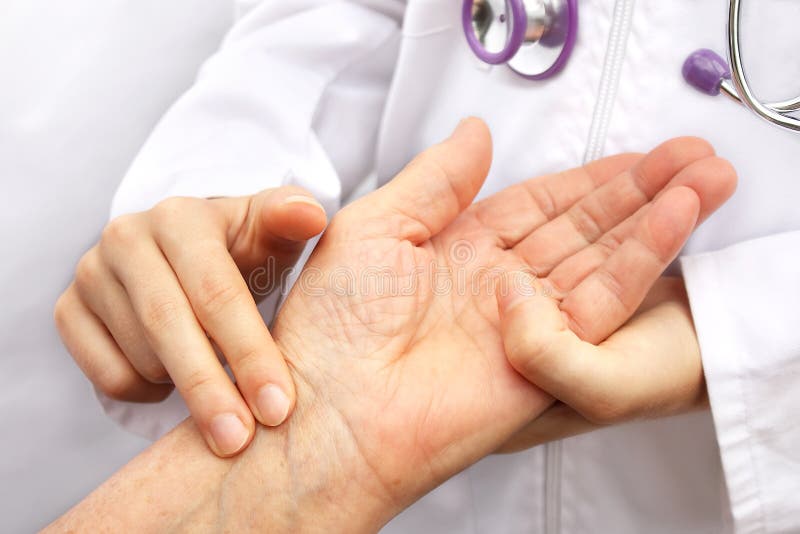 Hand taking pulse stock image. Image of heartbeat, hands - 5103839