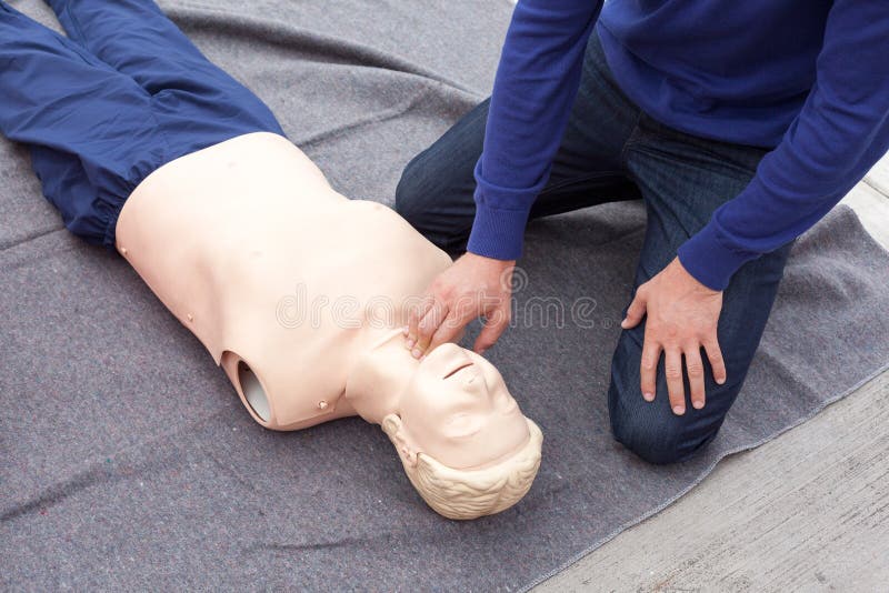 Taking Pulse. First Aid Training. Stock Photo - Image of resuscitation ...