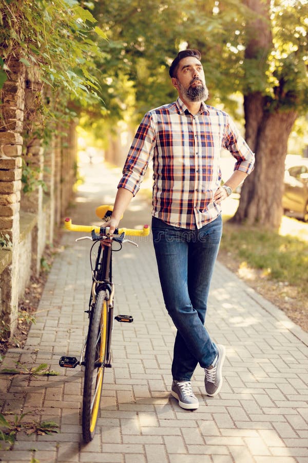 Taking a Quick Break stock image. Image of life, bicycle - 156830477