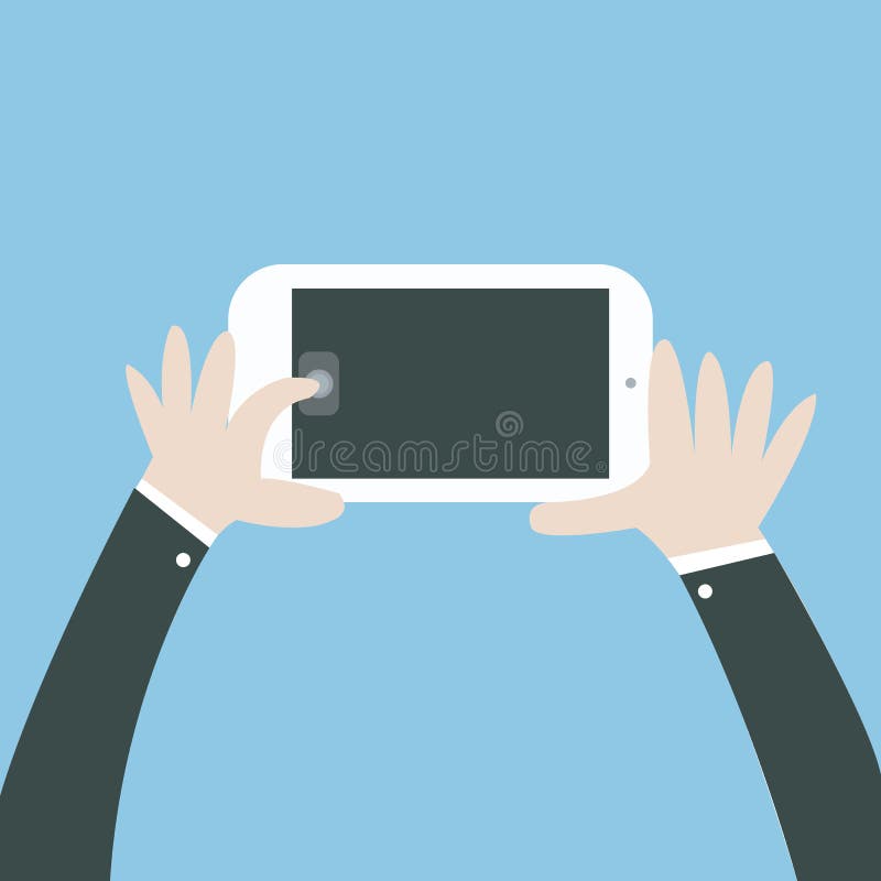 Taking a Self with Smart Phone, Flat Design Stock Illustration ...