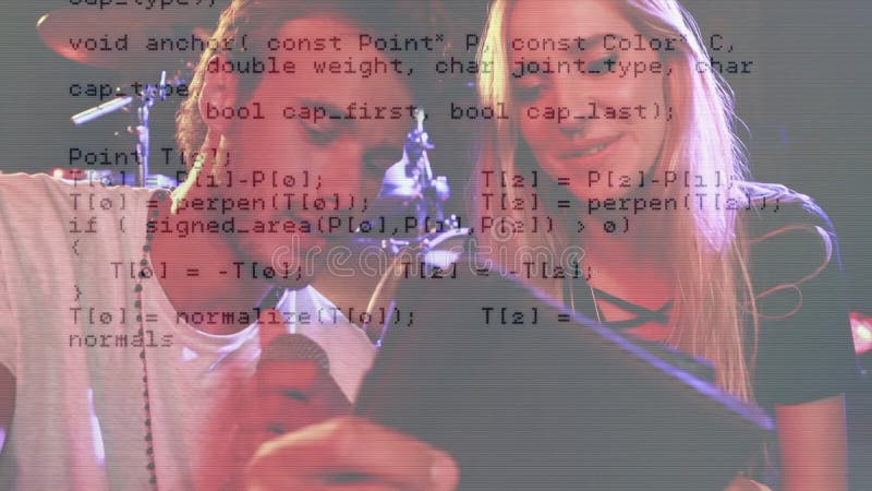 Taking Selfie, People with Programming Code Animation Overlay Stock ...