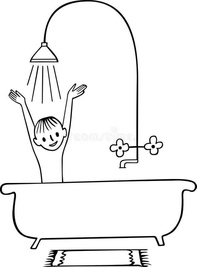 Taking Shower Cartoon Stock Illustrations – 1,134 Taking Shower Cartoon ...