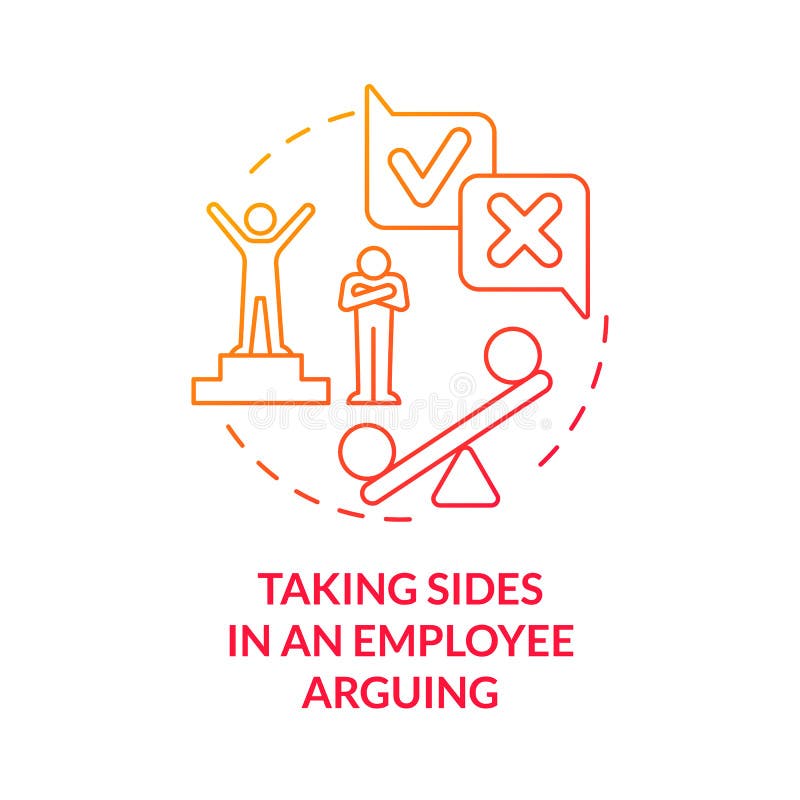 Taking Sides in Employee Arguing Red Gradient Concept Icon Stock Vector ...