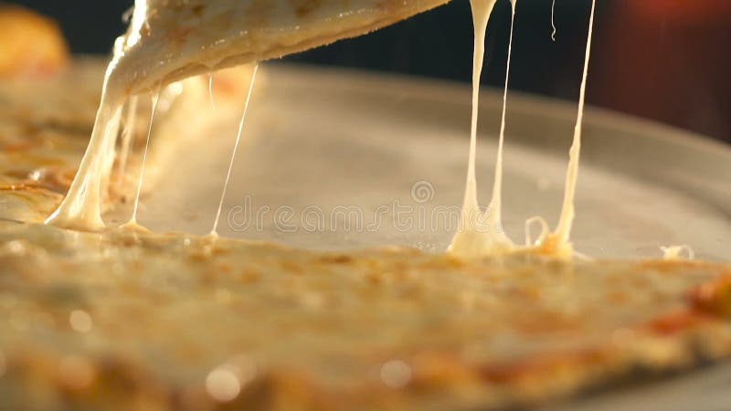 Taking Slice Of Pizza,melted Cheese Dripping Stock Video - Video of ...