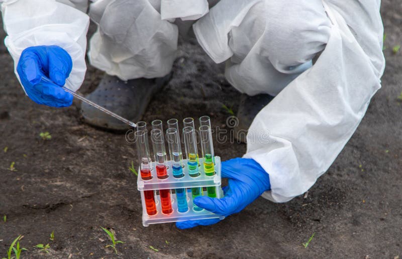 Taking Soil Samples from the Field. Selective Focus Stock Photo - Image ...