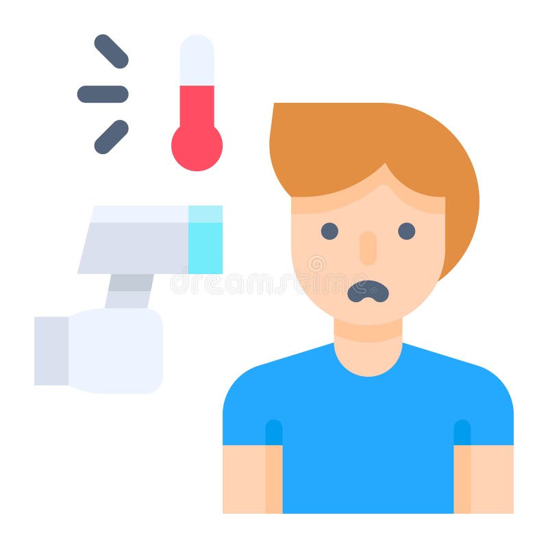 Taking Temperature Vector Illustration, Solid Style Icon Stock Vector ...