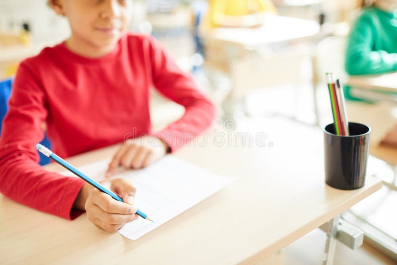 Taking test at class stock photo. Image of people, school - 123674562
