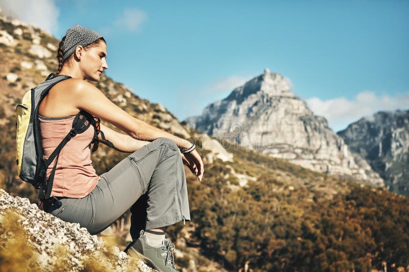 Taking the Time Out To Explore. a Young Woman Taking a Break while Out ...