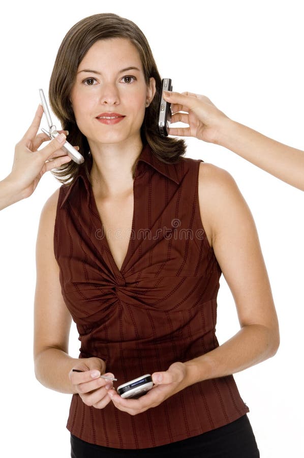 Taking Two Calls stock photo. Image of confidence, portrait - 1243768