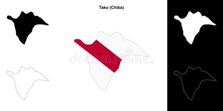 Tako outline map stock vector. Illustration of detailed - 379119971